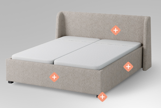 Gestoffeerd Bedframe Night Milan | Swiss Sense